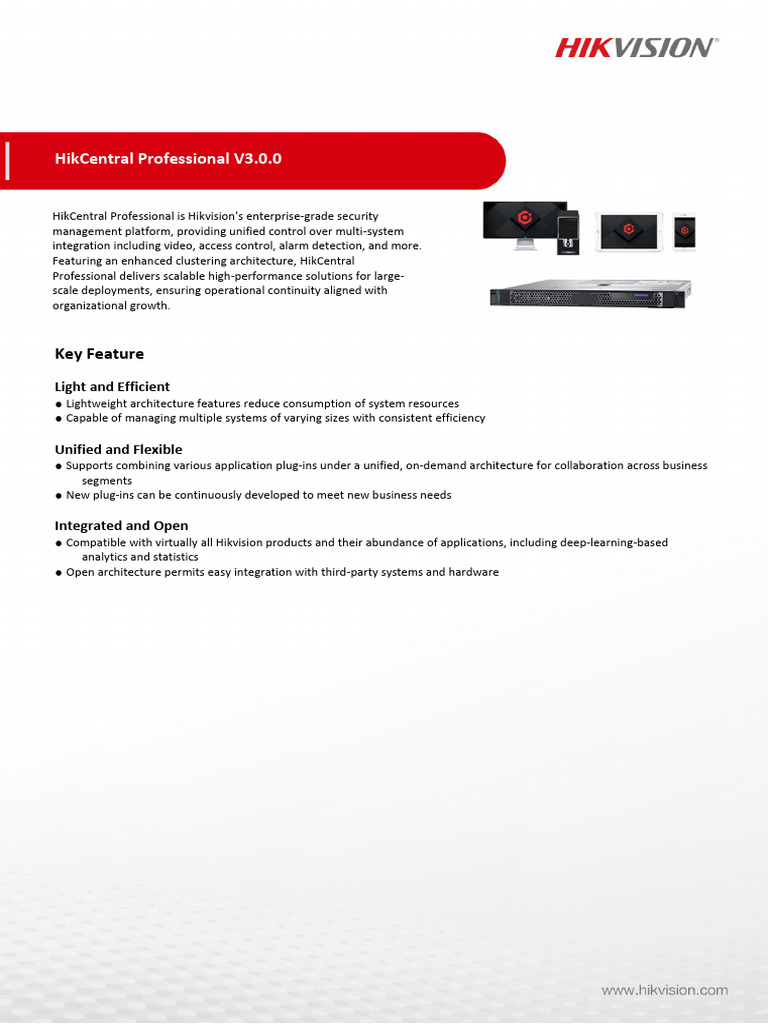 HikCentral Professional V3.0.0 Datasheet - 20250422 | PDF | Access Control | Computer Terminal