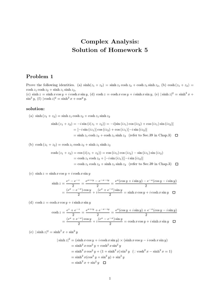 HW5 Solution | PDF | Trigonometric Functions | Mathematical Physics