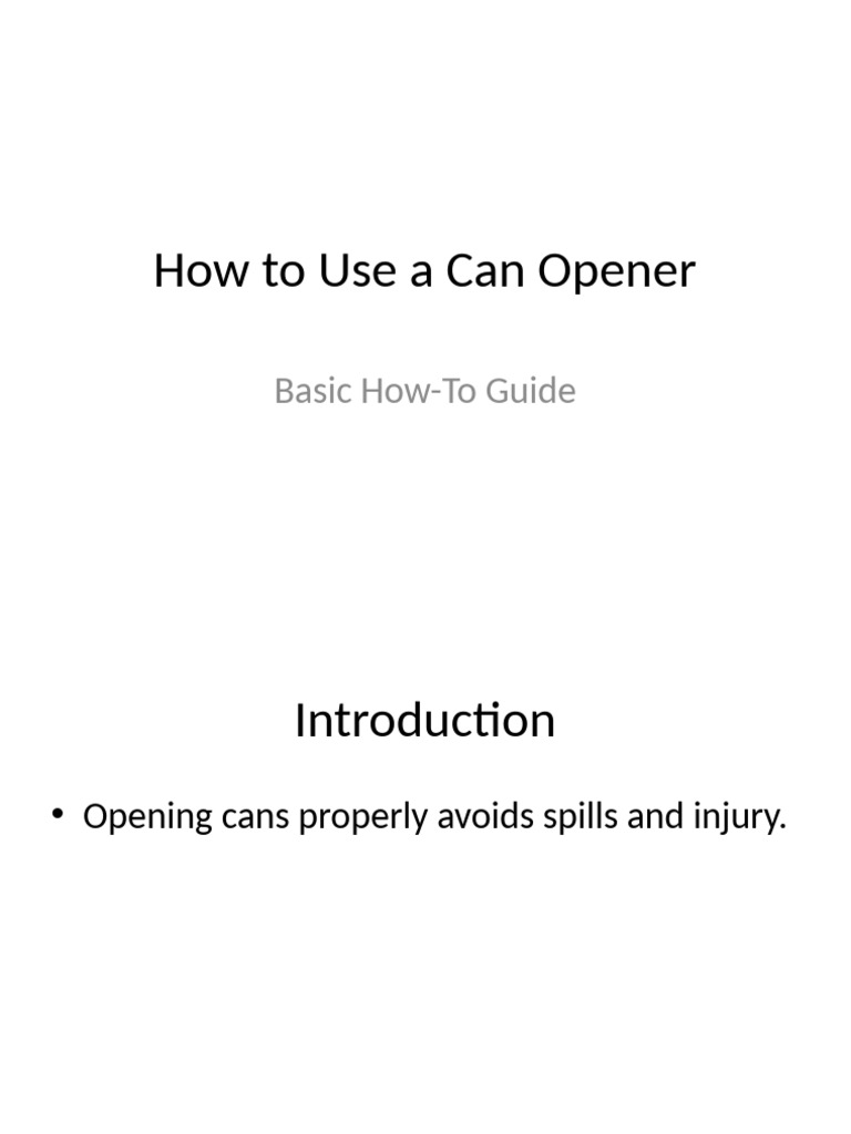 How To Use A Can Opener | PDF