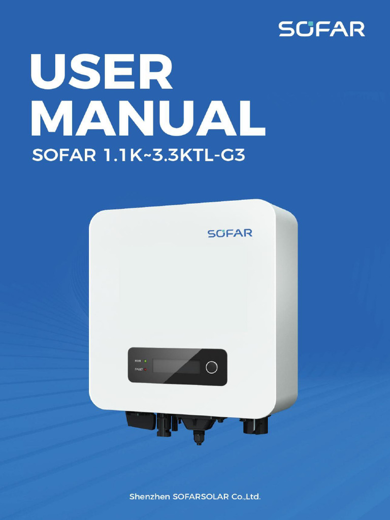 SOFAR 1-3.3KTL-G3 - User Manual - 2024 | PDF | Power Inverter | Electromagnetic Compatibility