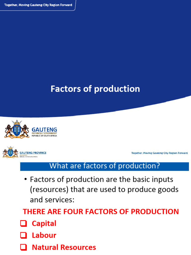 Factors of Production | PDF | Labour Economics | Capital (Economics)