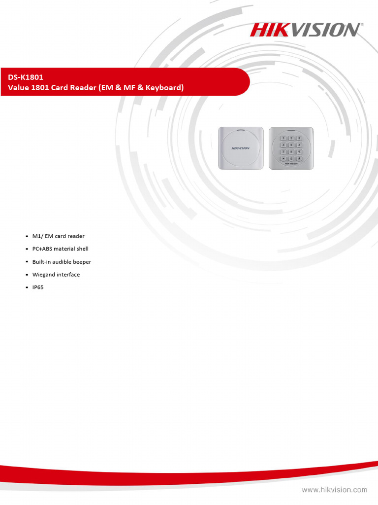 DS-K1801 Datasheet 20240222 | PDF