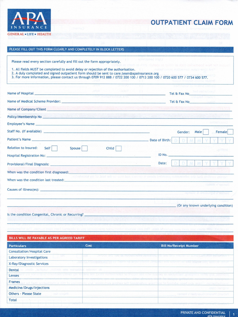 Apa Claim Form | PDF