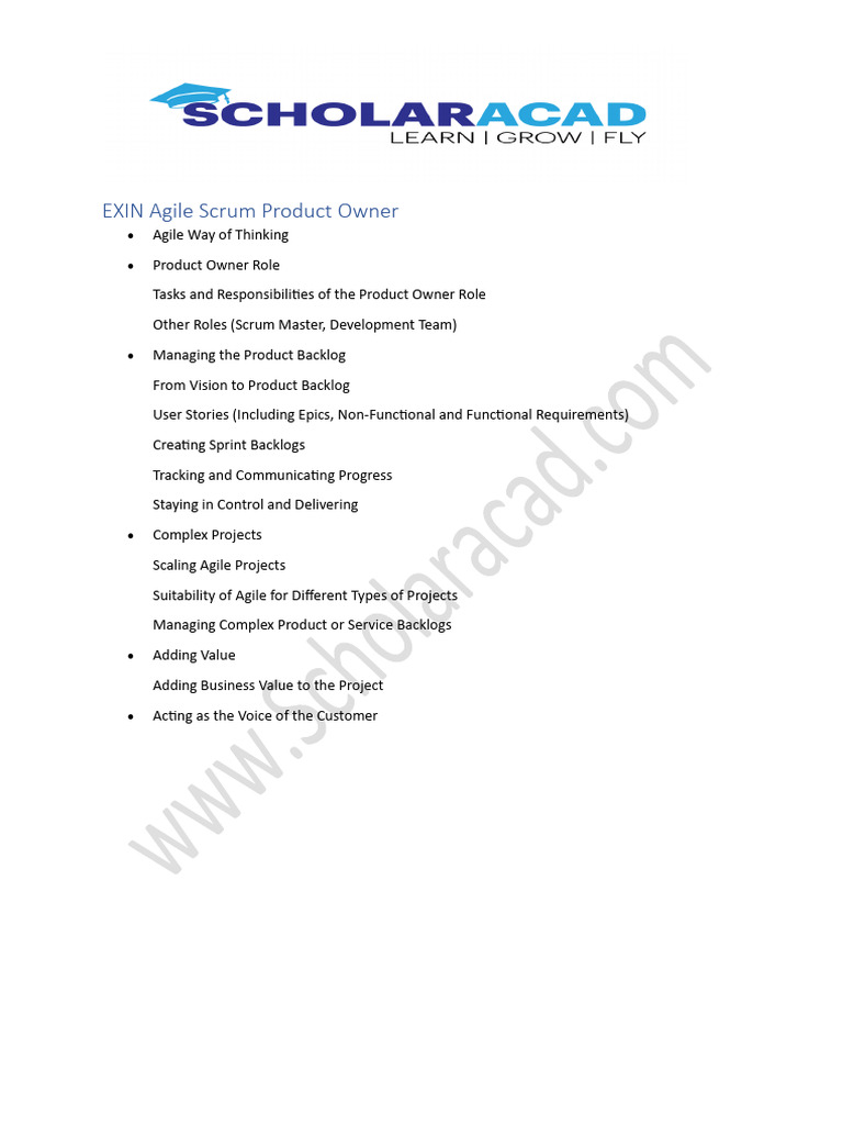 Agile Scrum Product Owner Guide | PDF