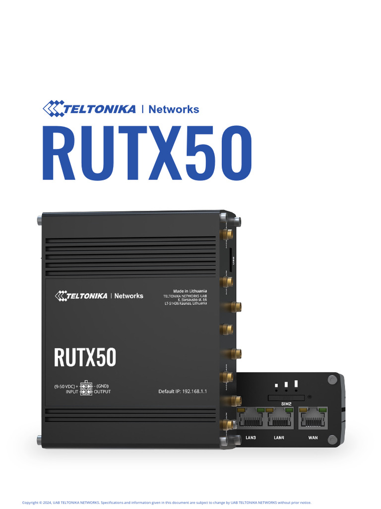 Rutx50 Datasheet 2024 v18 | PDF | Computer Network | Port (Computer ...