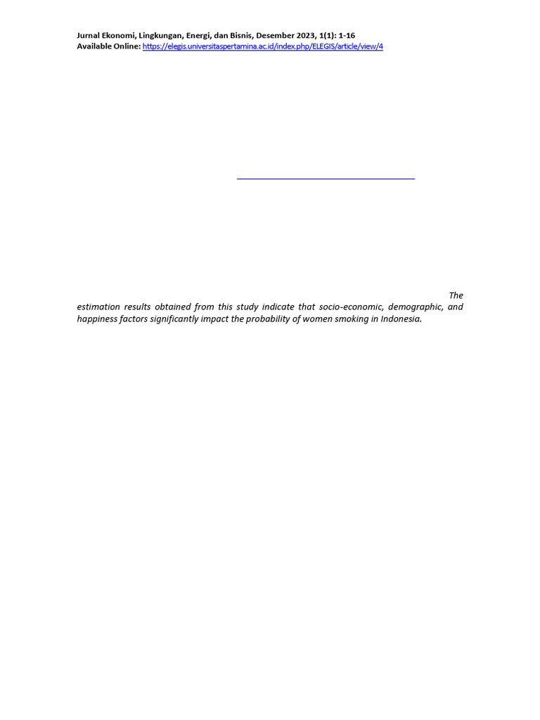 Probabilitas+Wanita+Merokok+di+Indonesia | PDF