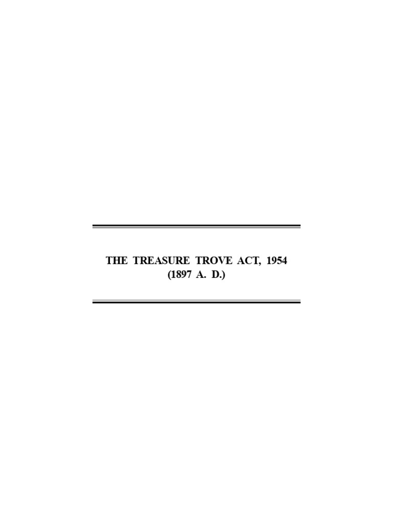 treasure_trove_act,_samvat_1954 | PDF | Justice | Crime & Violence