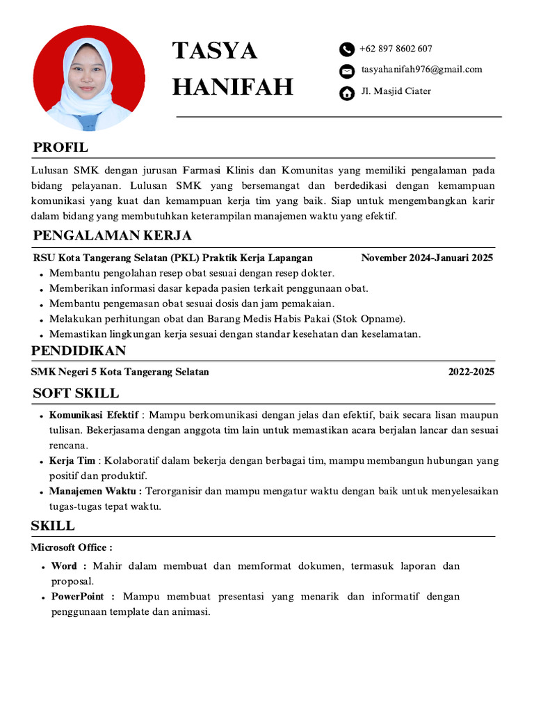 Putih Polos Profesional Klasik CV Resume Digital Marketing Template ...