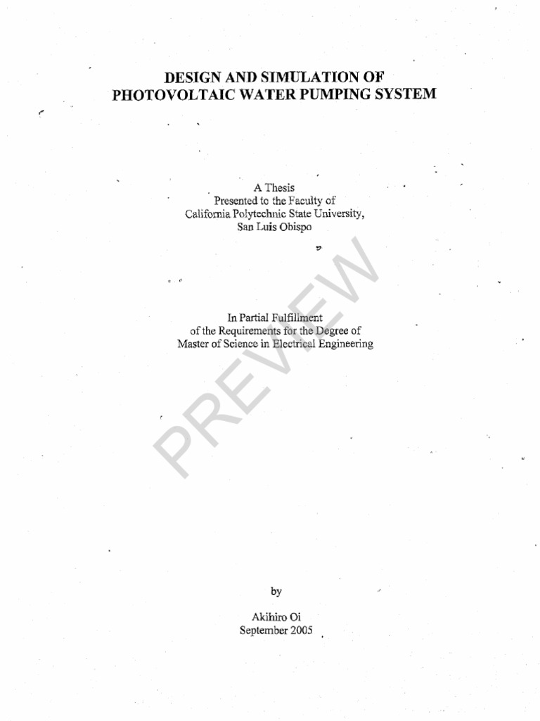 Design and Simulation of Photovoltaic Water Pumping System | PDF | Photovoltaics | Solar Panel