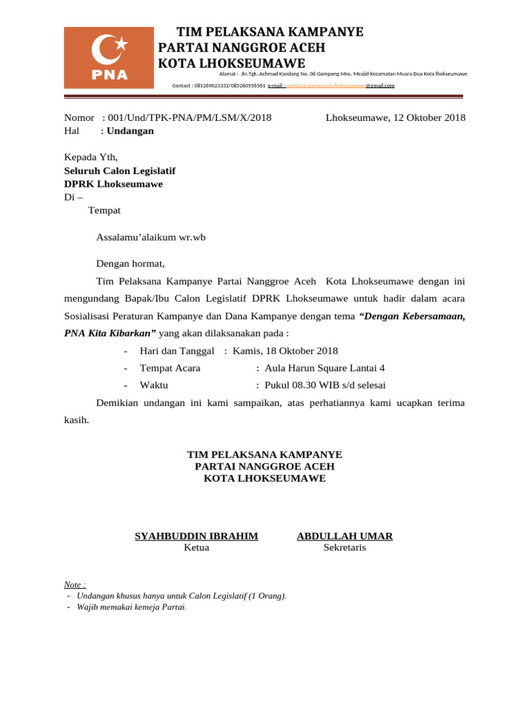 Contoh Surat Undangan Bimtek | PDF