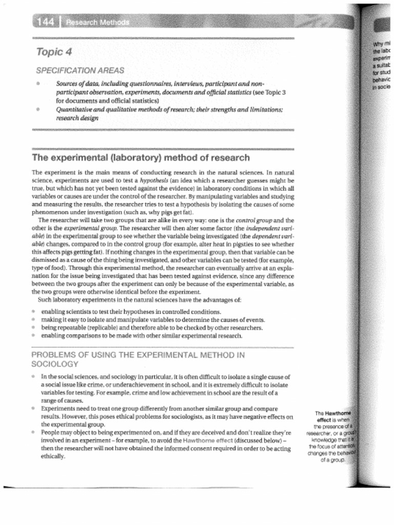 Research Methods - Part 4 | PDF | Experiment | Sampling (Statistics)