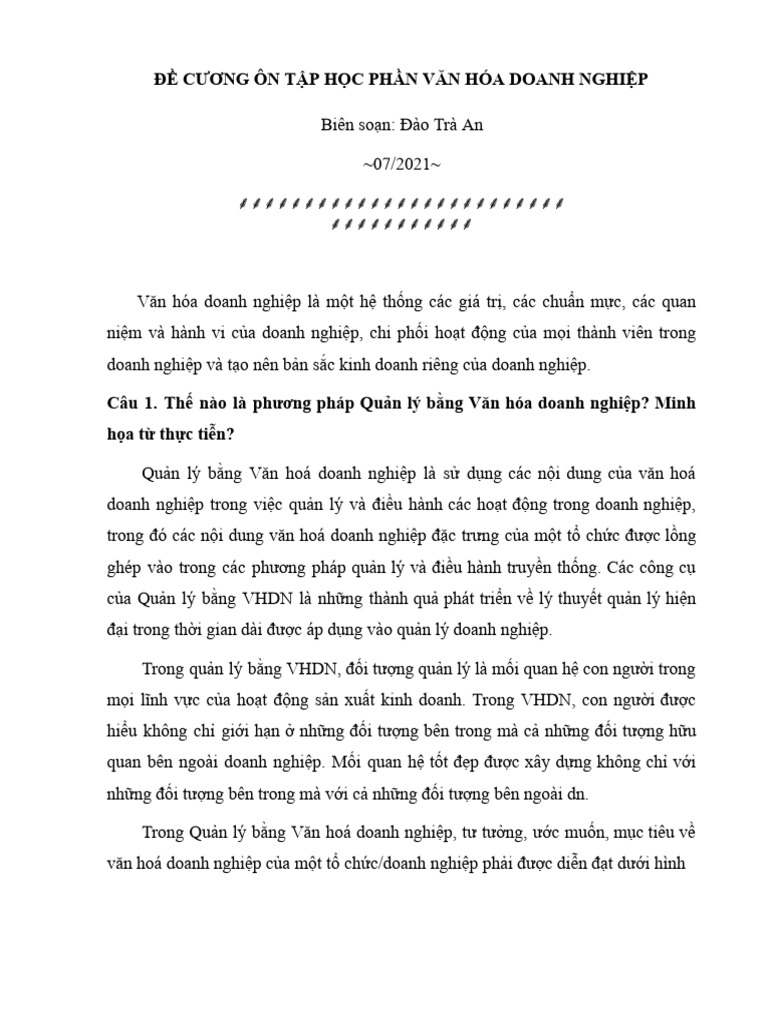 7 câu VHDN.docx | PDF