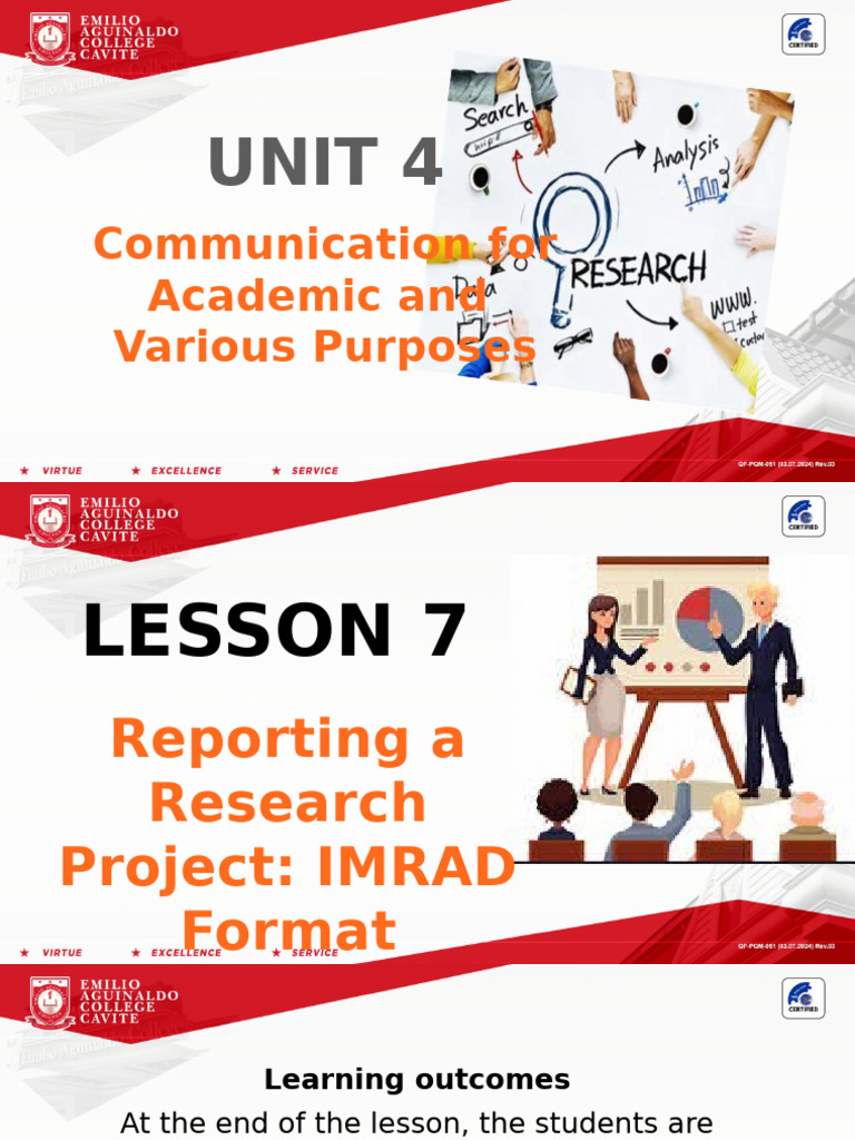 Reporting a Research Project IMRAD Format | PDF | Inquiry | Cognition