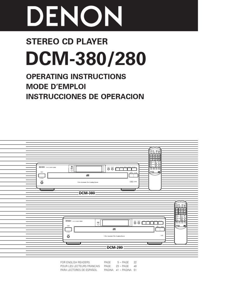 Denon DCM-380 User Manual | PDF | Ac Power Plugs And Sockets | Mp3