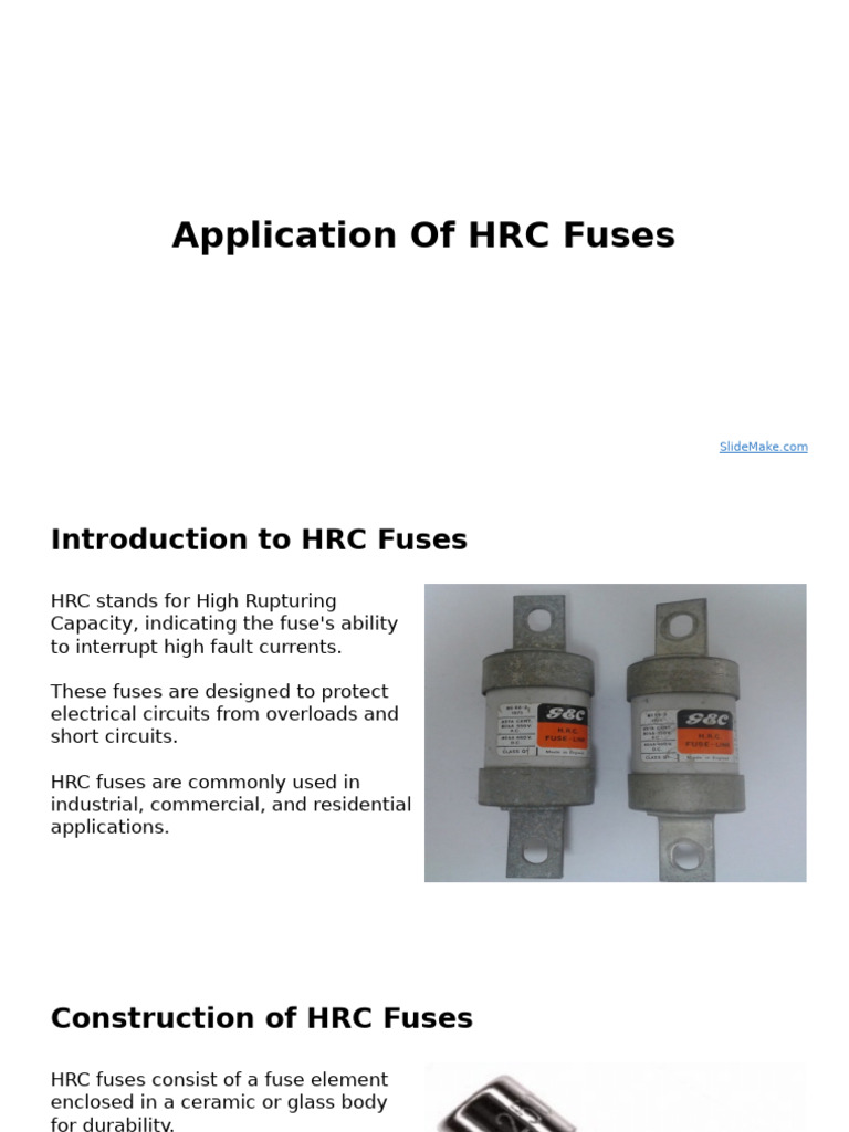Application of HRC Fuses | PDF | Fuse (Electrical) | Electric Power