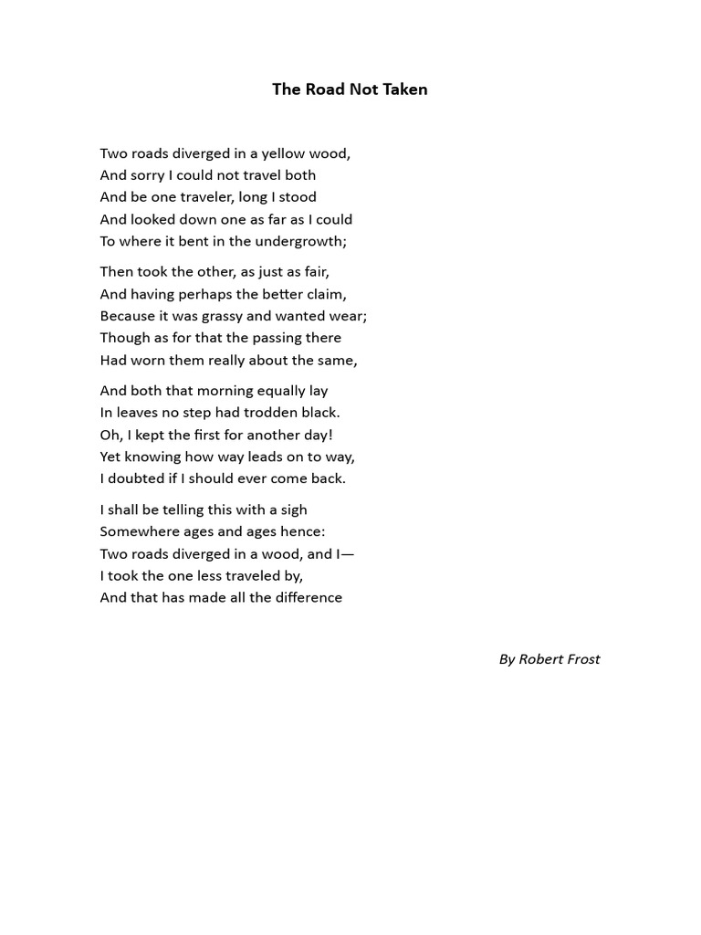 The Road Not Taken | PDF