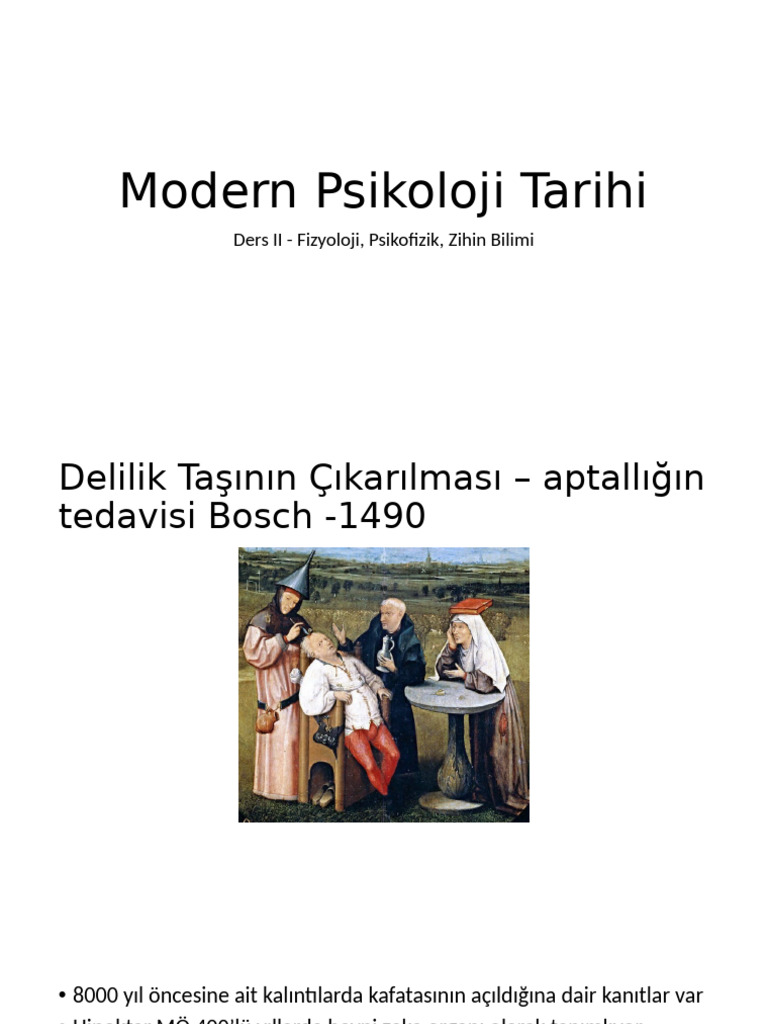 Modern Psikoloji Tarihi: Ders II - Fizyoloji, Psikofizik, Zihin Bilimi | PDF
