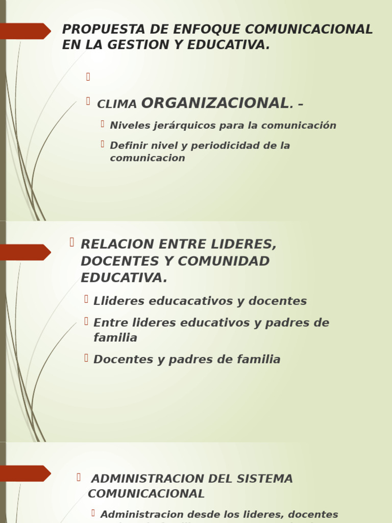 Propuesta de Enfoque Comunicacional en La Gestion y | PDF