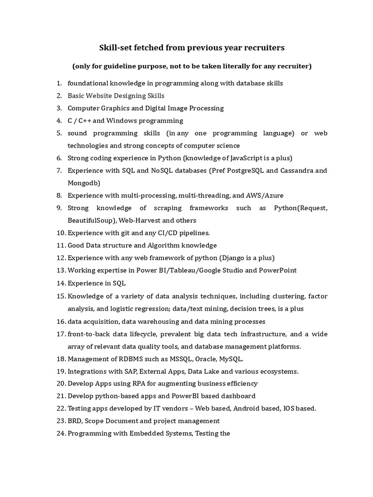 Essential Tech Skills for Recruiters | PDF | My Sql | Databases
