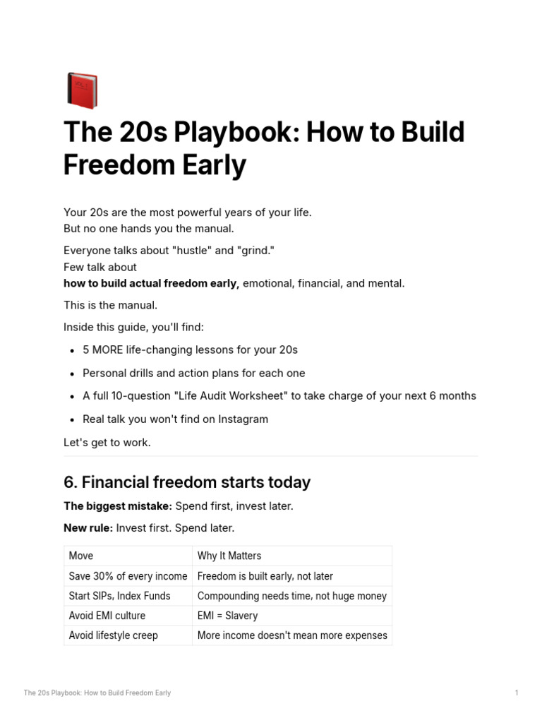 Build Freedom in Your 20s: A Guide | PDF | Self Esteem | Social Psychology