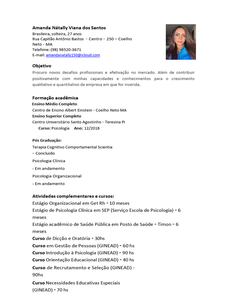 Curriculo Amanda 2 | PDF