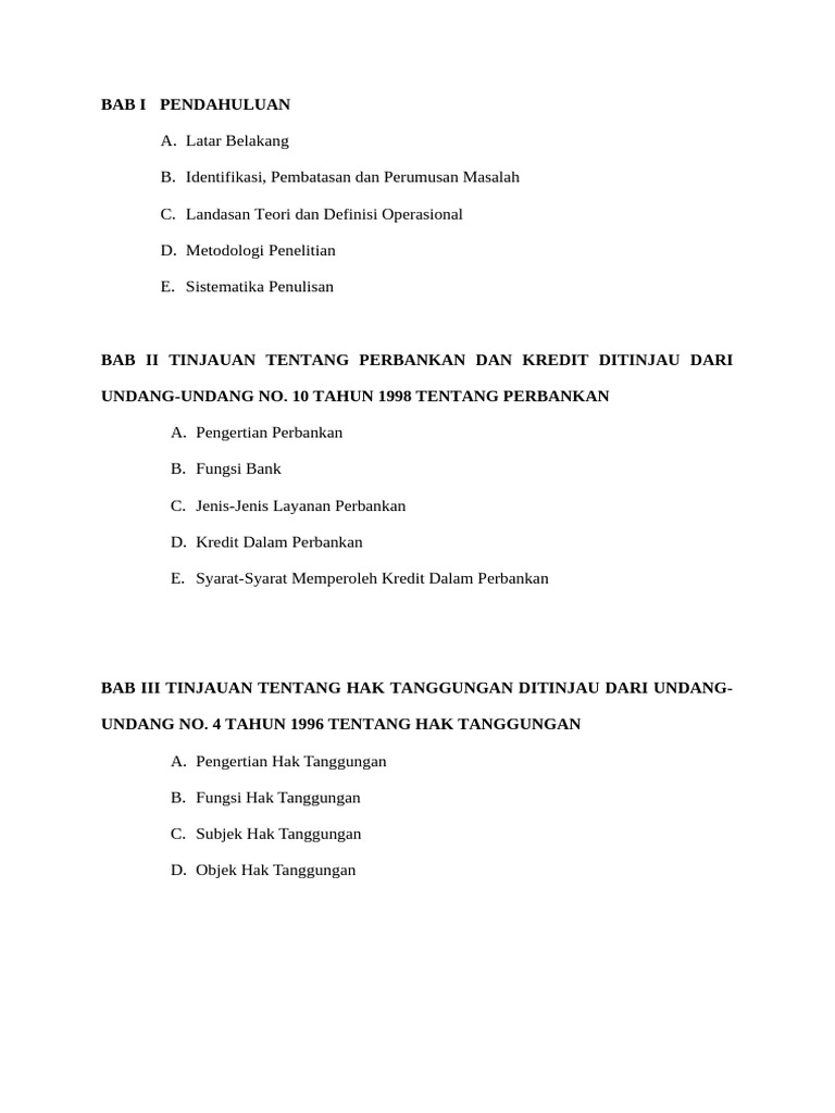 CONTOH OUTLINE SKRIPSI | PDF