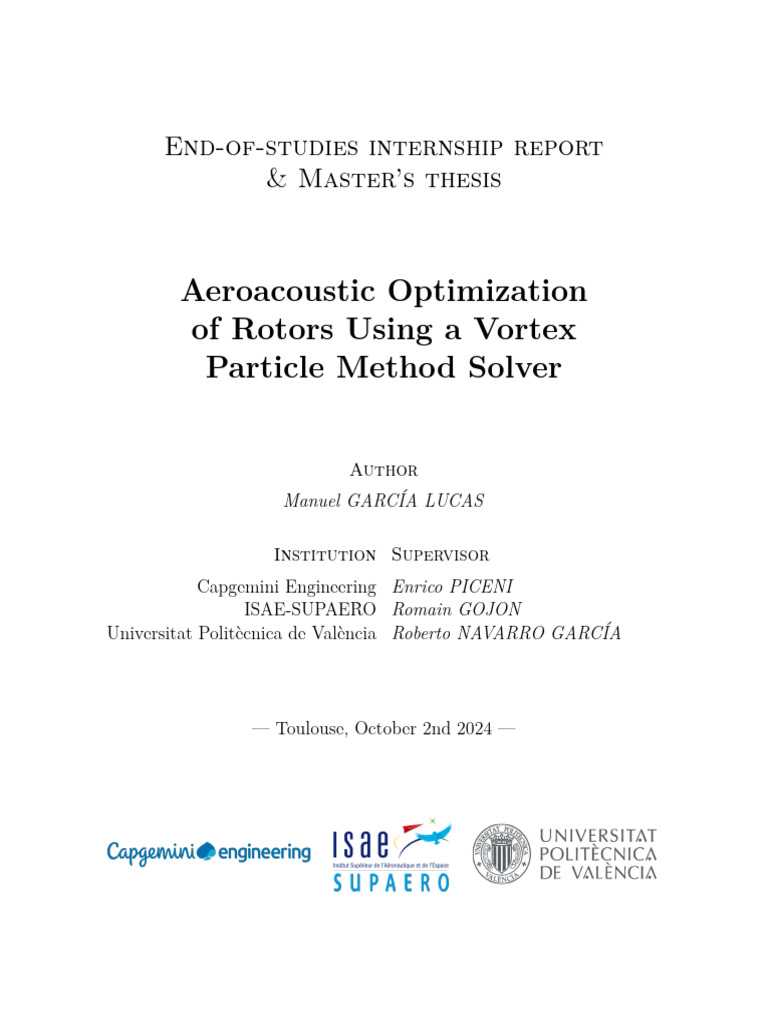 Garcia - Aeroacoustic Optimization of Rotors Using A Vortex Particle Method Solver | PDF ...