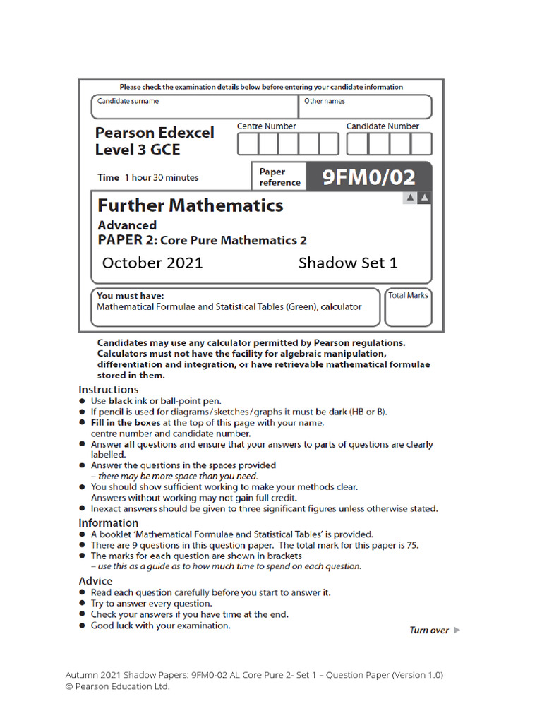 Shadow October 2021 Core Pure 2 | PDF | Triangle | Area