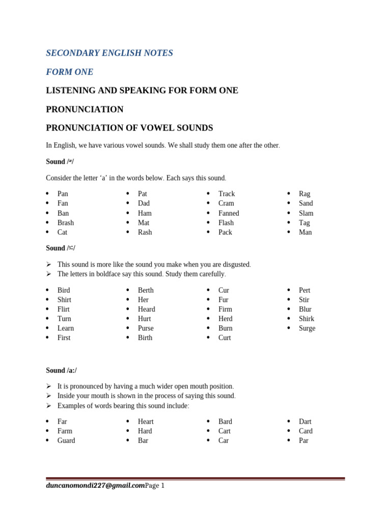 English F1 Notes - 070555 | PDF