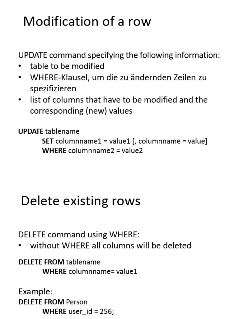 SQL Modify and Delete | PDF