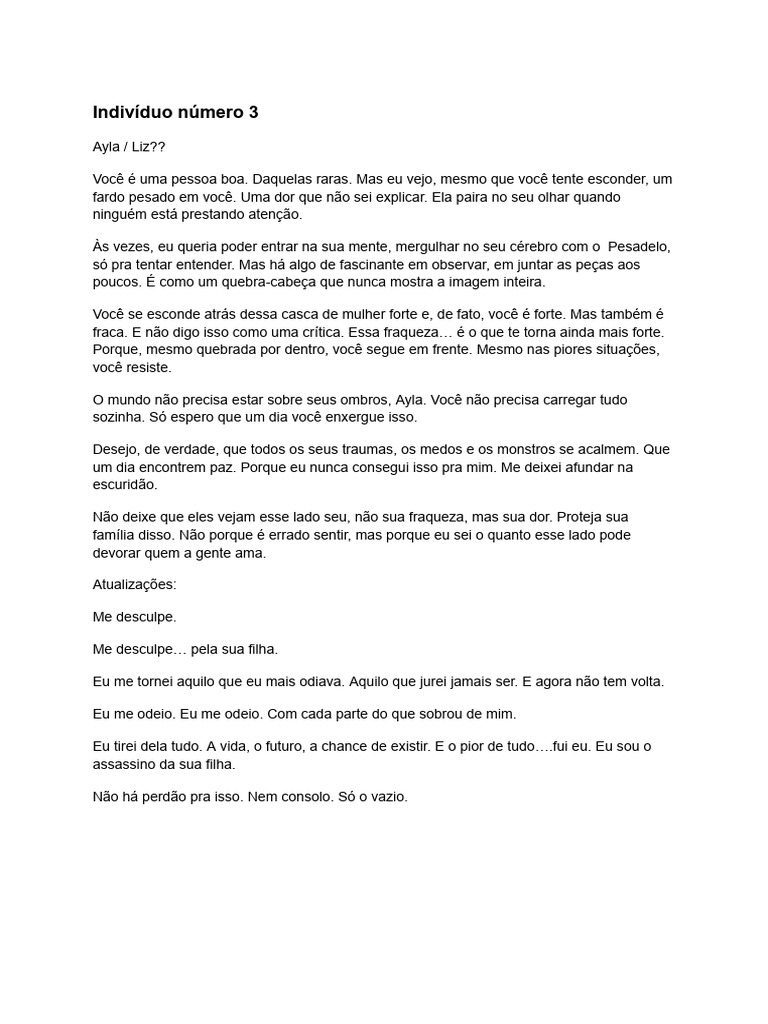 Indivíduo Número 3 (Ayla) | PDF