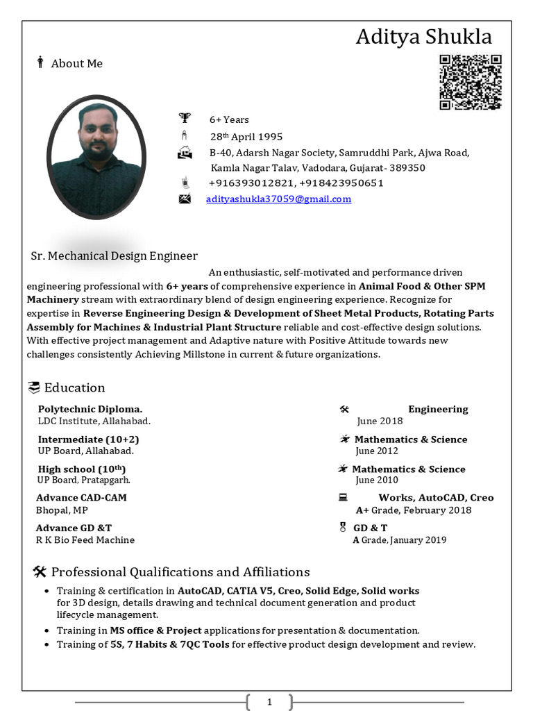 Resume Aditya Shukla April 2025 | PDF | Product Lifecycle | Machines