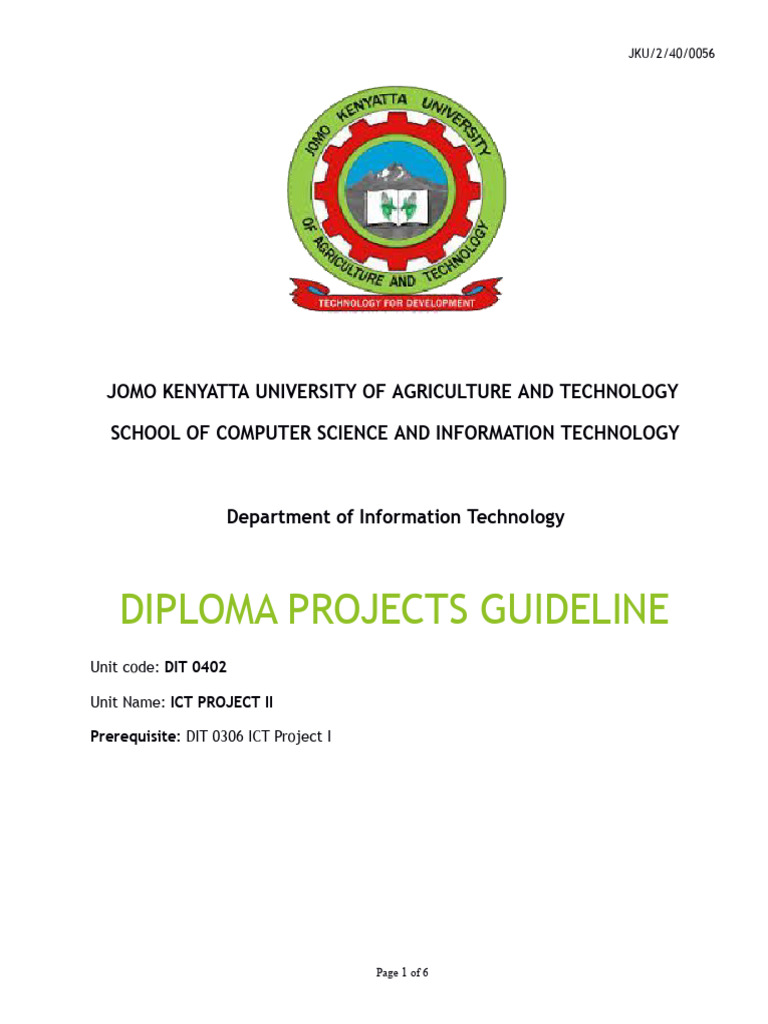 Dit 0402-Diploma Projects Guideline | PDF | Software Testing | System