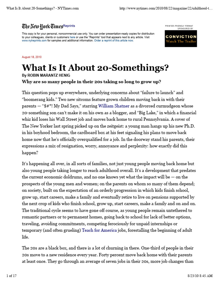 Understanding 20-Somethings' Delayed Adulthood | PDF | Adolescence | Adults