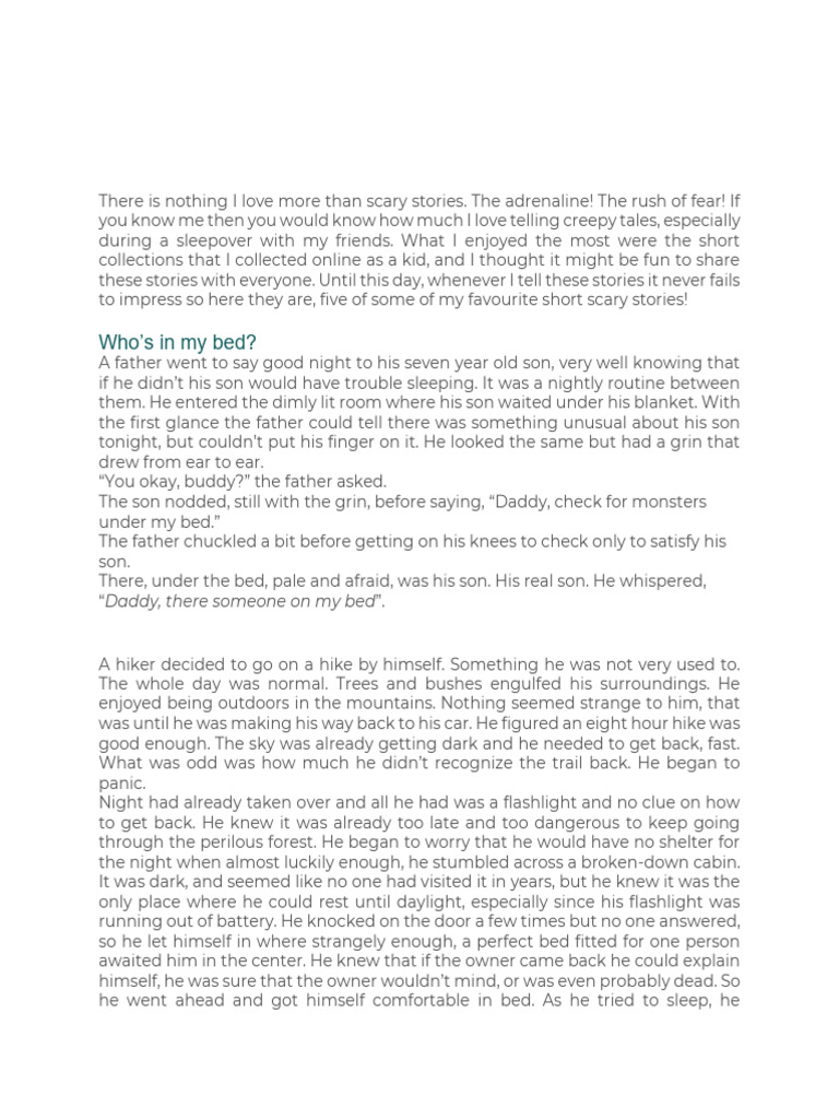 My Favourite Short Scary Stories | PDF