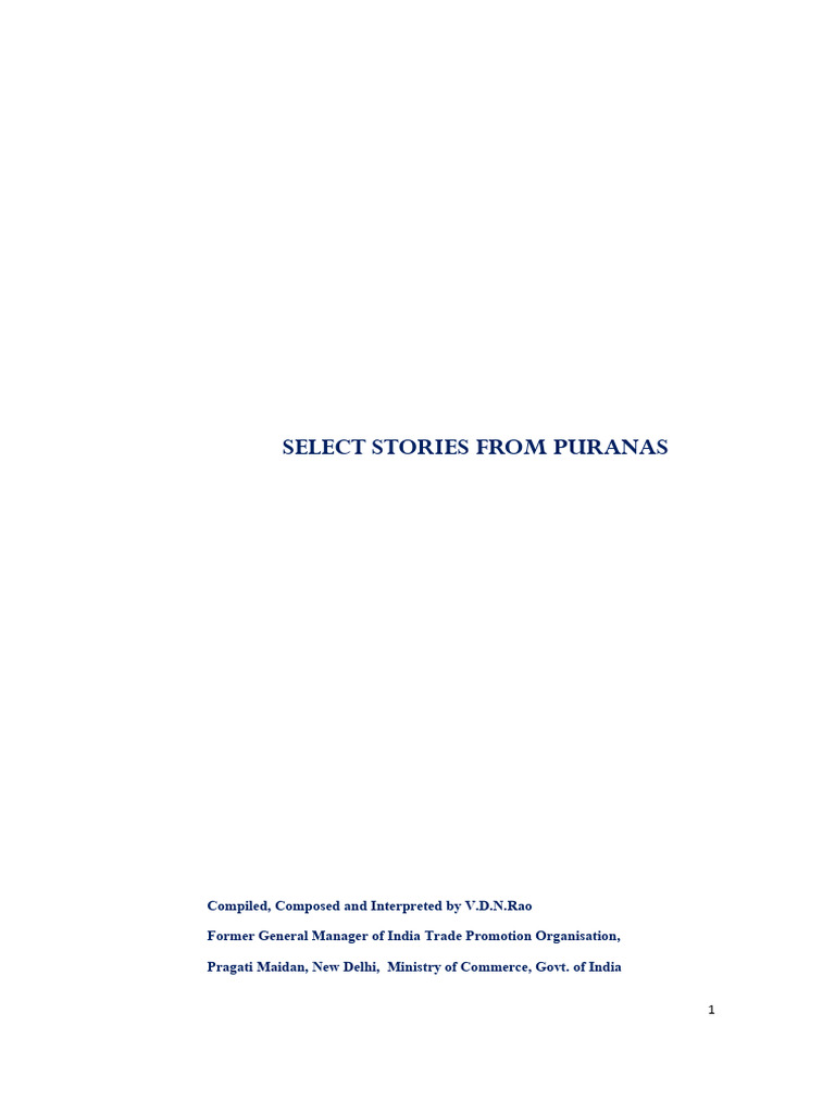 Puranic Tales: Morality and Mythology | PDF | Puranas | Hindu Mythology