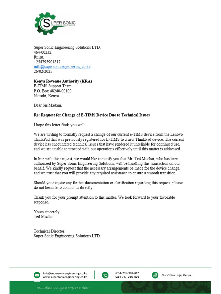 Etims Letter | PDF