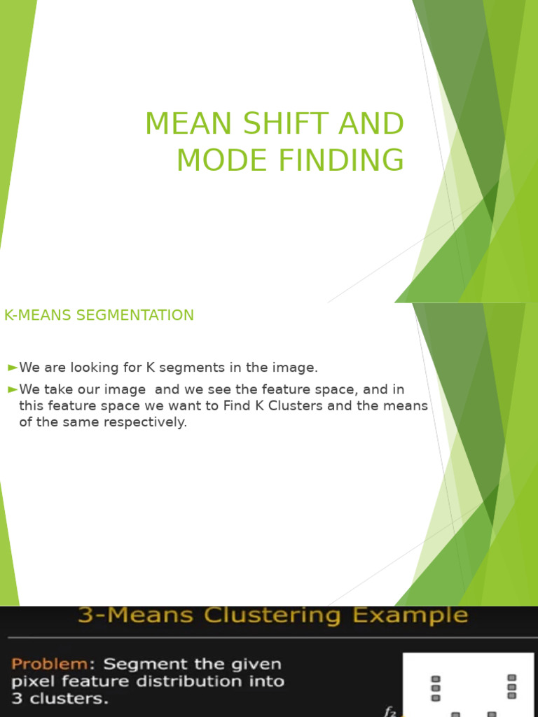 Mean Shift and Mode Finding | PDF