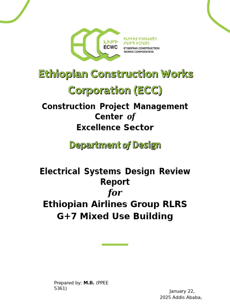 Electrical Design Review Report (EAG RLRS G+7 Mixed Use | PDF ...