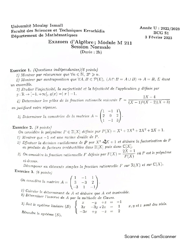 Examens S1 BCG Examen Corrigé | PDF