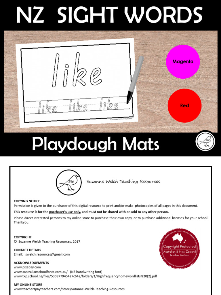 Playdough Mats: Magenta | PDF | Text | Written Communication