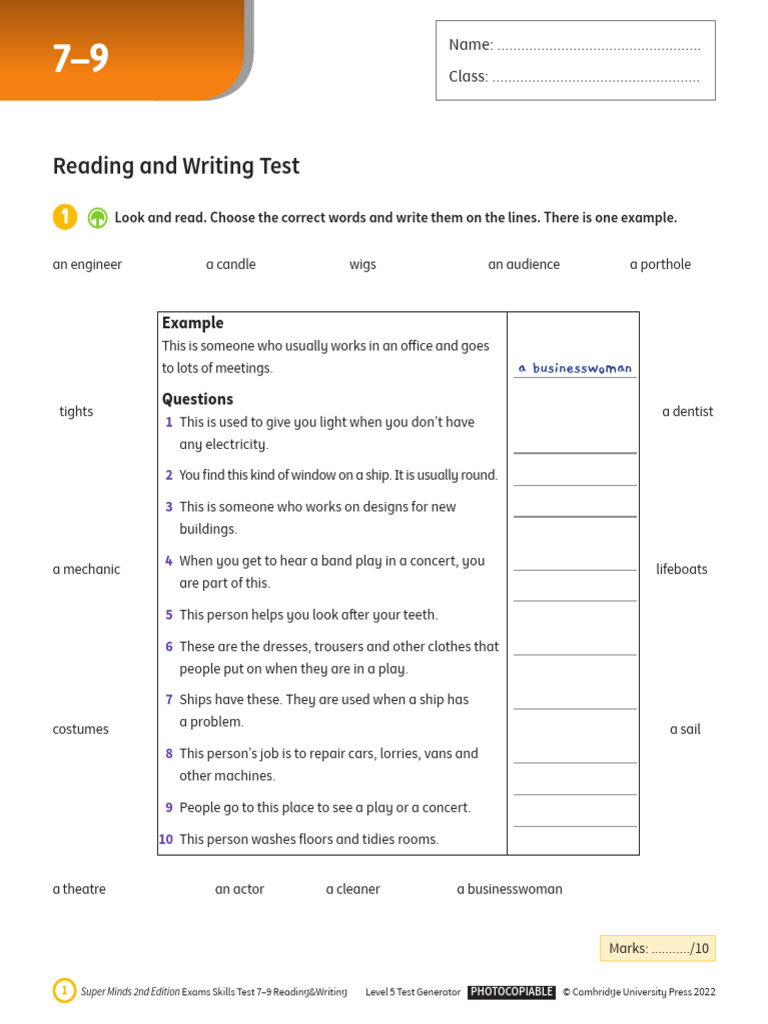 Unit 7 Skills Test | PDF | Ships