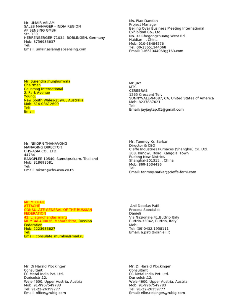 International Participants Labels | PDF