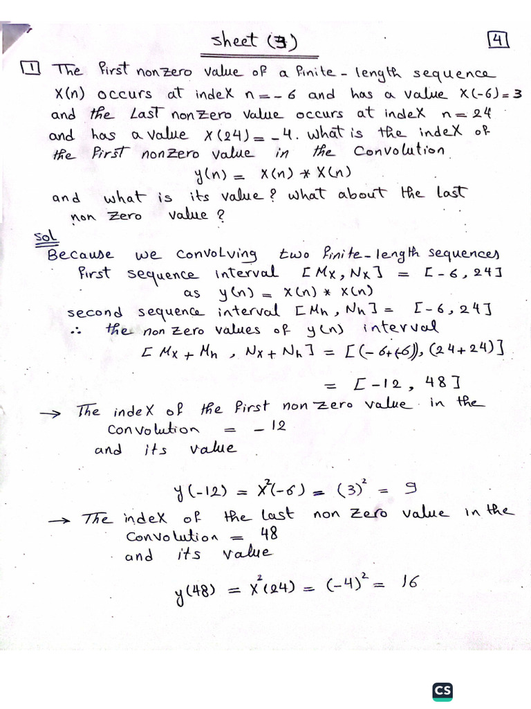 DSP Sheet 3 Solution | PDF