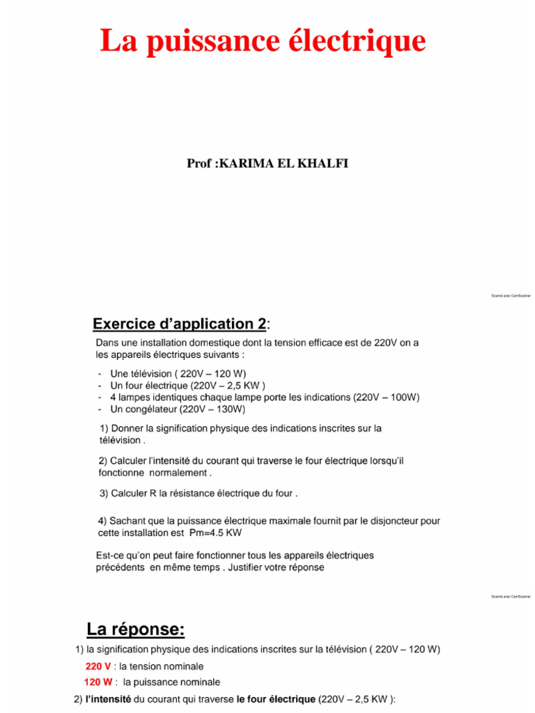La Puissance Électrique Karima El Khalfi | PDF