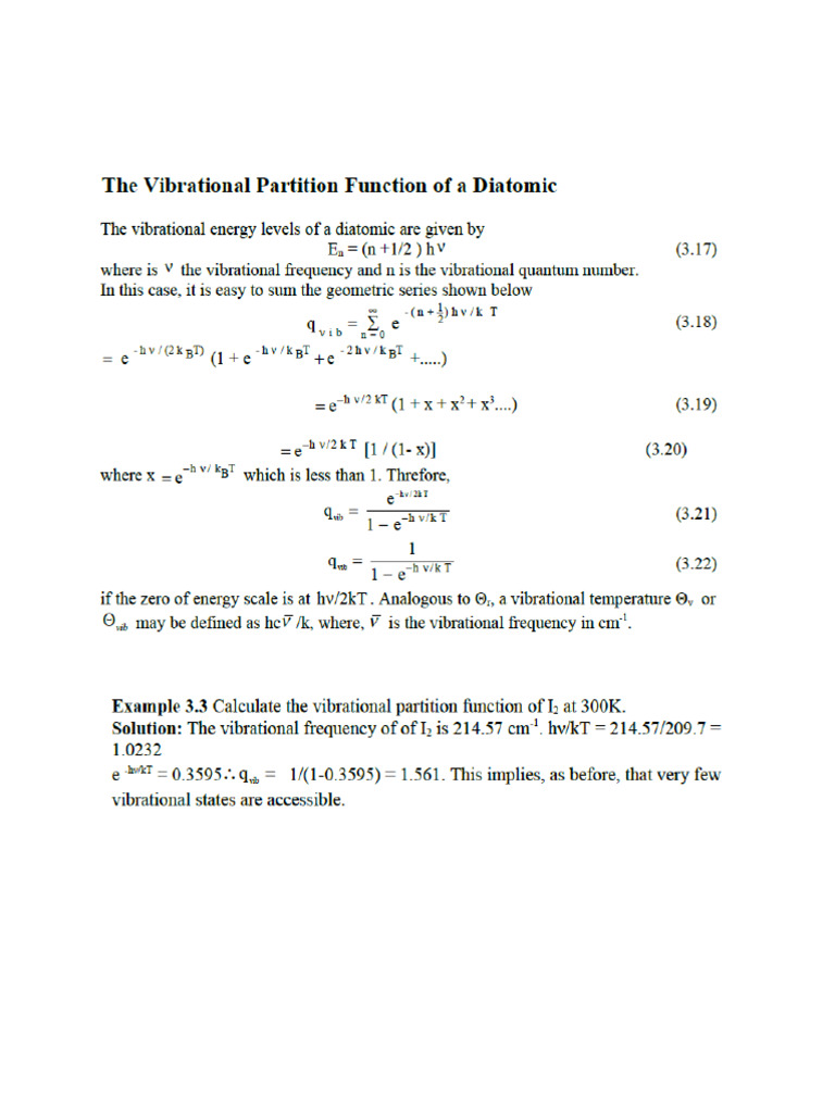 Lec-CHEM-6110 ,6310-Vibrational partition function(17 May 2025) | PDF