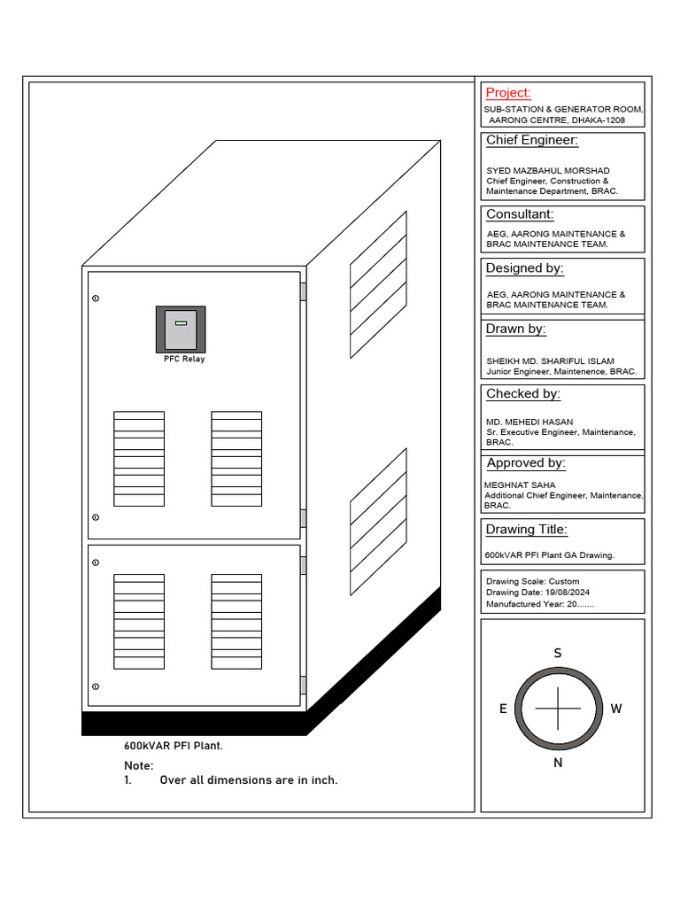 600kVA PFI Panel GA Drawing | PDF