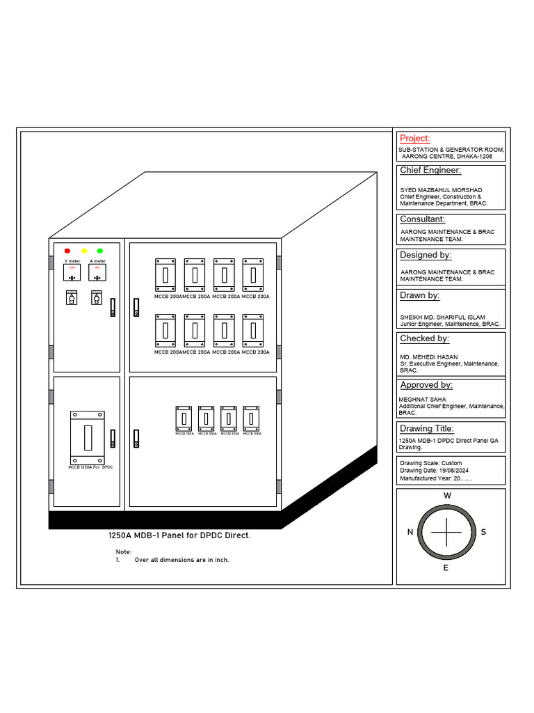1250A MDB-1 Panel GA Drawing | PDF