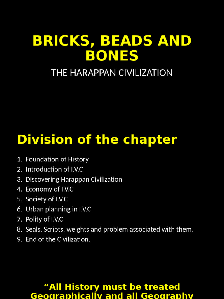 CHAPTER 1 Class XII (Bricks, Beads and Bones) | PDF