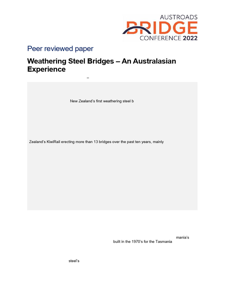Weathering Steel Bridges in Australasia | PDF | Life Cycle Assessment ...